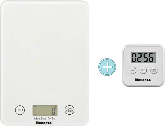 Maxenza Digitale Keukenweegschaal en Digitale Kookwekker Combo ...