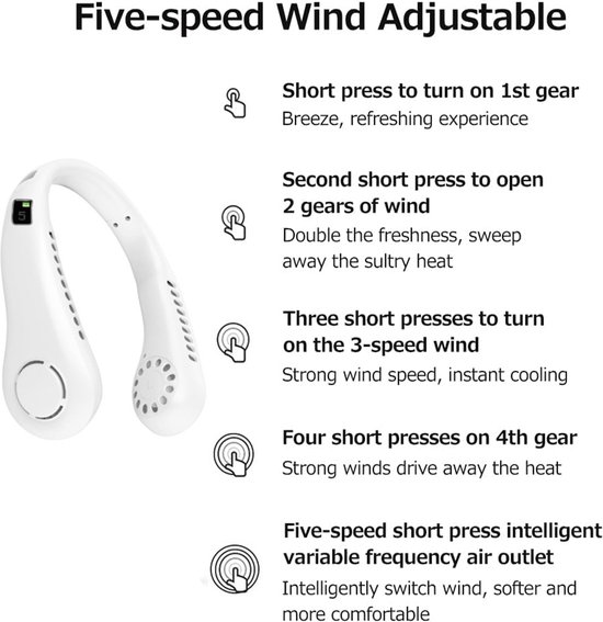 Homesell Nek Ventilator - verkoeling - Neck Fan - Draagbare Nek ...
