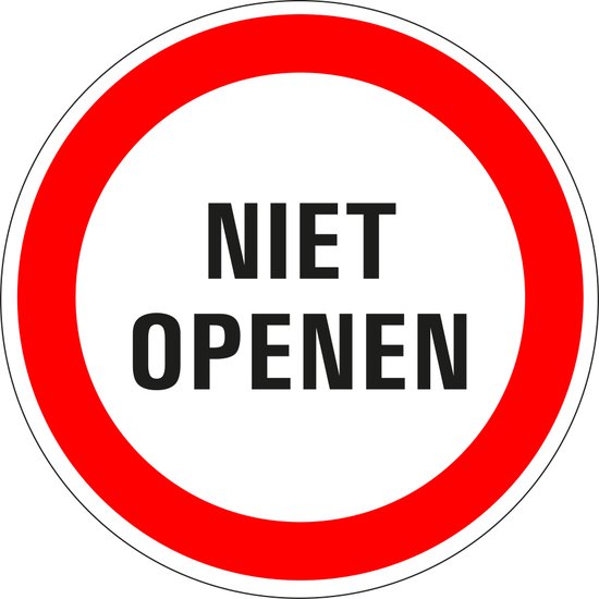 Niet openen bord - kunststof 300 mm | bol