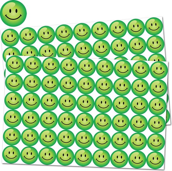 Groene Smiley Beloningsstickers - 2 Stickervellen - 108 Stickers - 19 ...