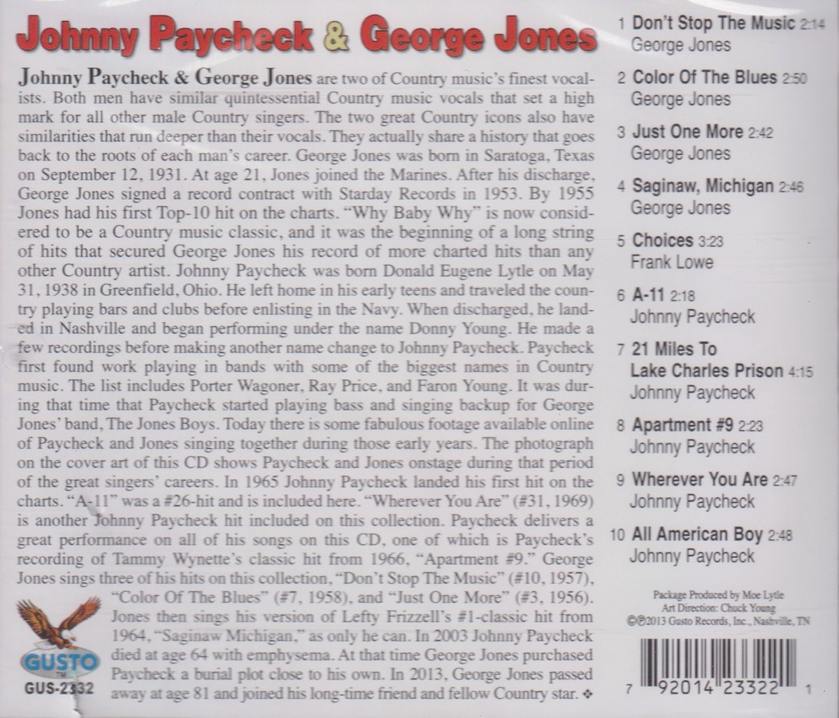 Johnny Paycheck and George Jones, Johnny Paycheck and George Jones | CD ...