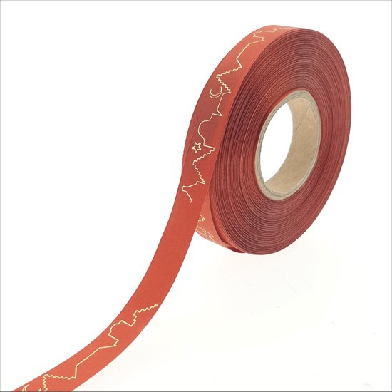 Luxe satijnen sinterklaas Lint - inpaklint - Over de daken - Brique ...