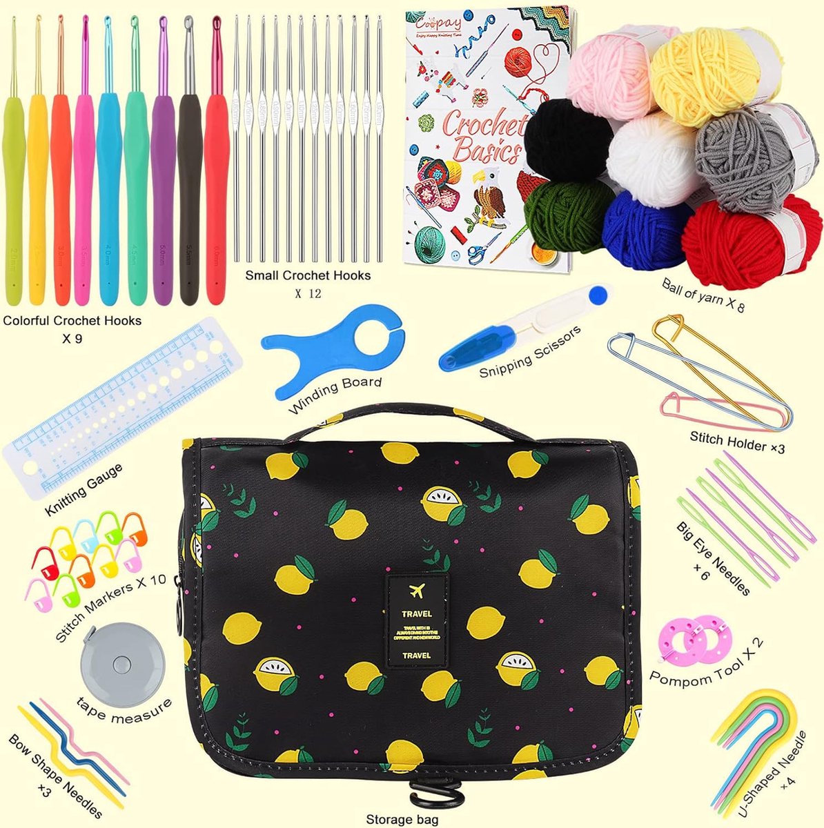 Kit de crochet pour débutants, ensemble de crochets améliorés avec ...