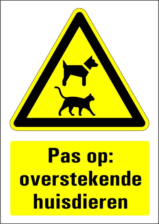 Pas op overstekende huisdieren sticker 210 x 297 mm | bol
