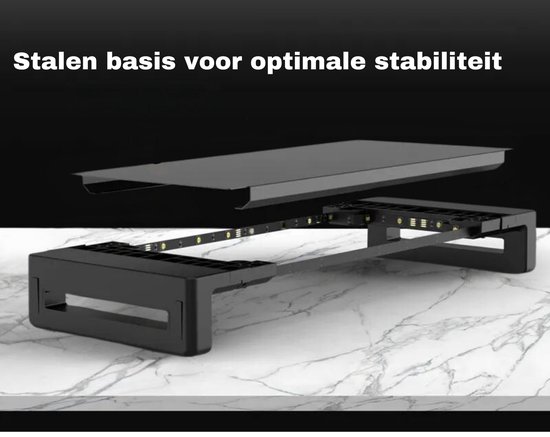 Monitorstandaard - Ledlicht Monitor Standaard - Verstelbare ...