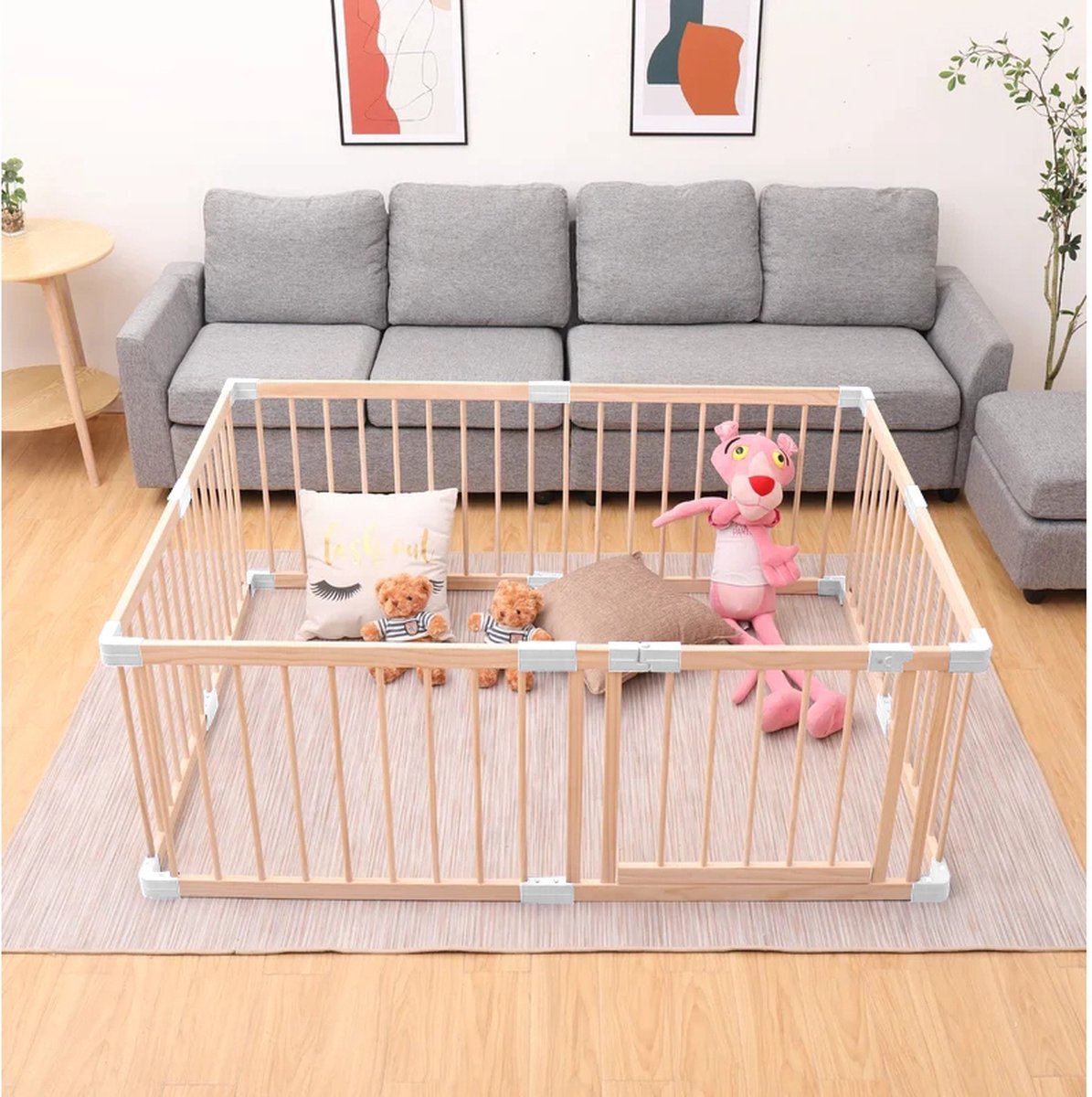 Grondbox baby - Massief grenen hout - Veilige ONGELAKTE Baby box met ...