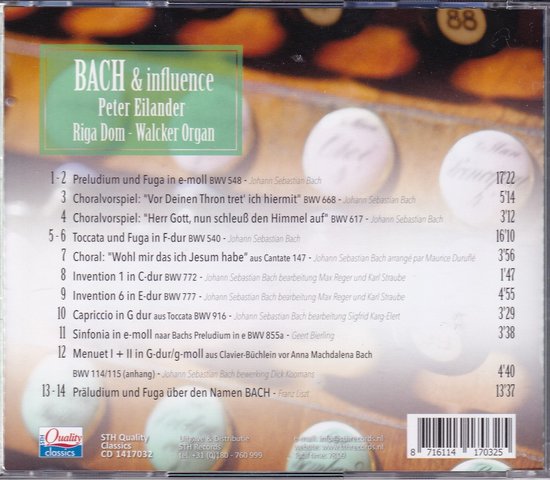 Bach and Influence - Peter Eilander bespeelt het Walcker-orgel van de Riga Dom, Peter... | bol