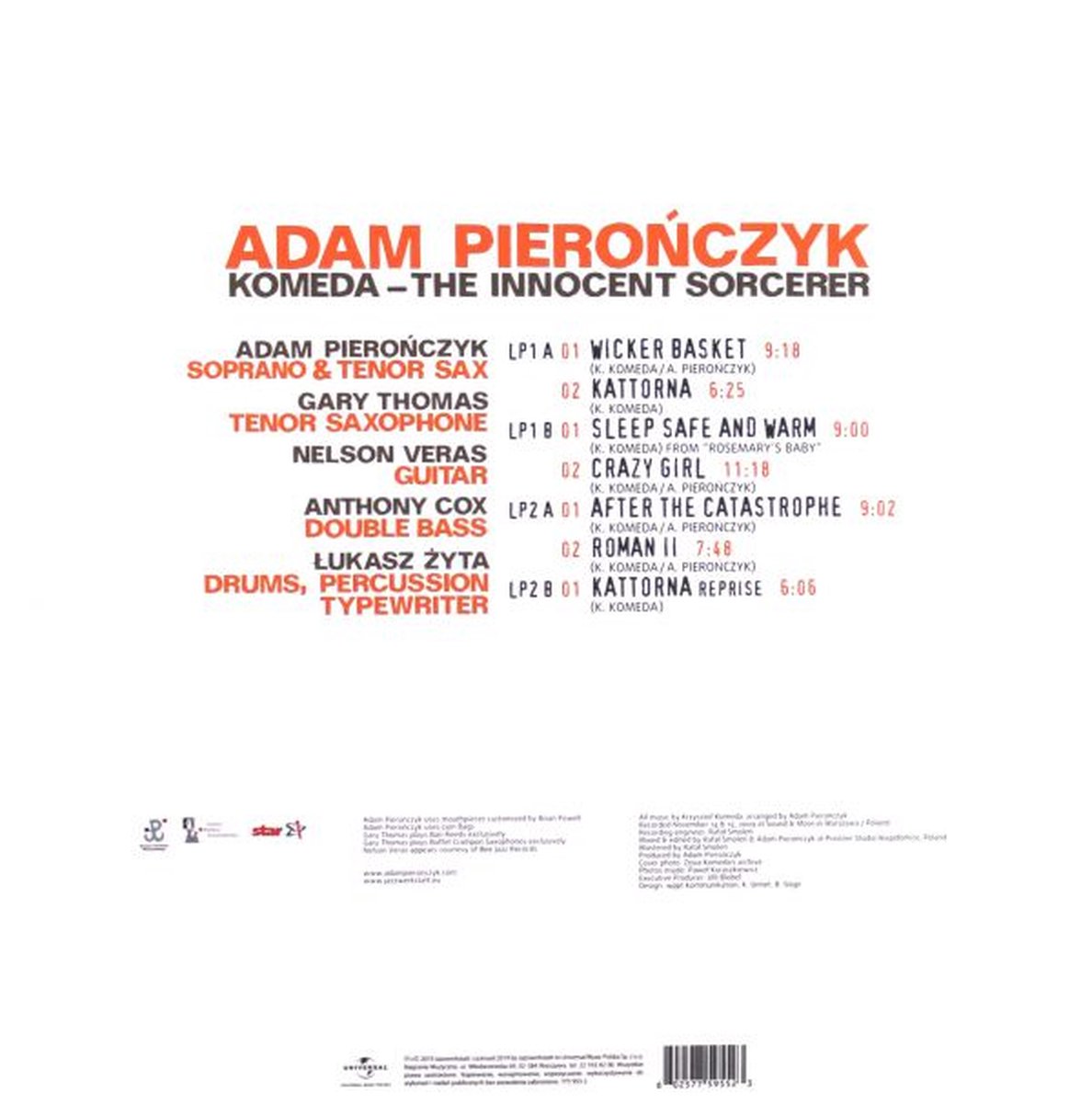 Adam Pierończyk: Komeda - The Innocent Sorcerer [2xWinyl], Adam ...