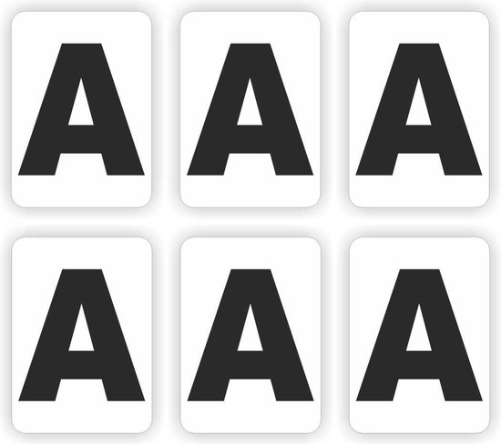 Jerma-Plak Letter: A-stickers set–6 stuks–Vinyl–5x7 cm-Weersbestendig | bol