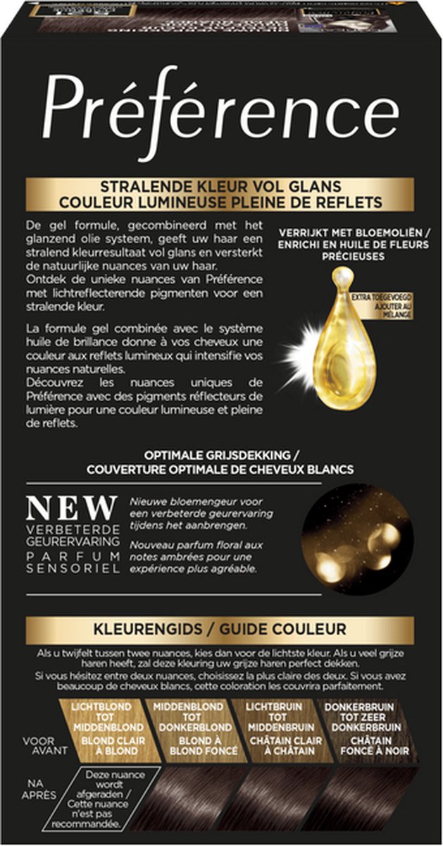 x6 L'Oréal Préférence Permanente Haarkleuring 5.21 Koel Lichtbruin | bol.