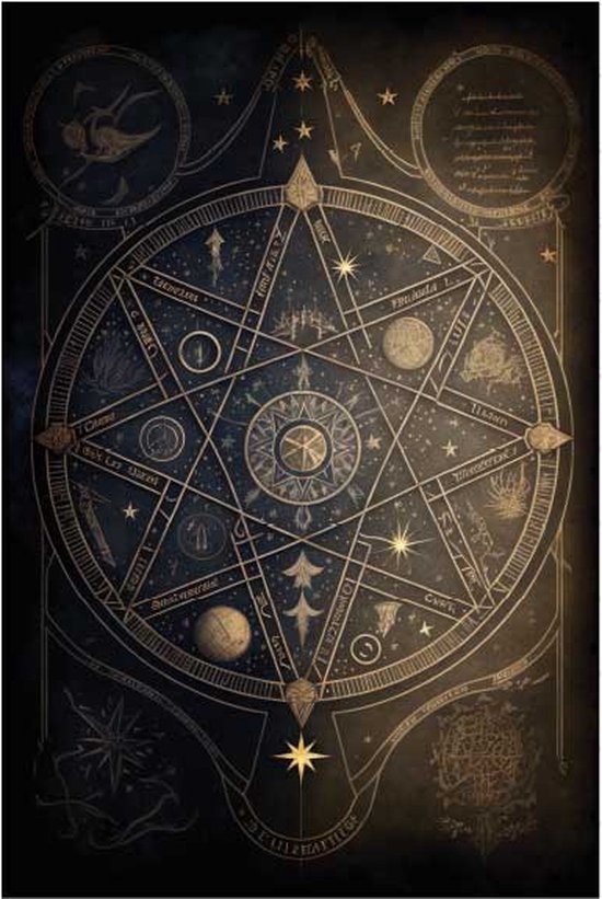 Starchart Gold Art Print 40x50cm | Poster | bol