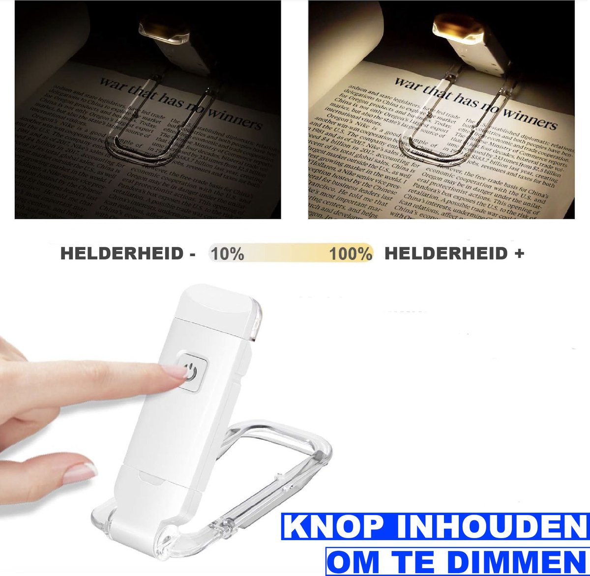 Leeslampje Voor Boek - Leeslampje Met Klem - Voor In Bed - Slaapkamer ...