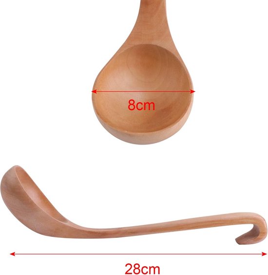 Houten soeplepel, houten pollepel, houten sauzenenkels, soeplepel van ...