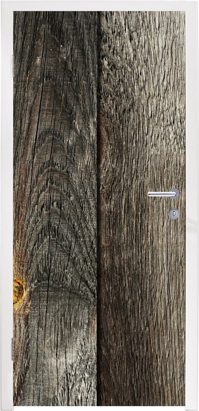 Deurposter 85x205 cm - Deursticker Plank - Hout - Robuust - Meubelfolie ...