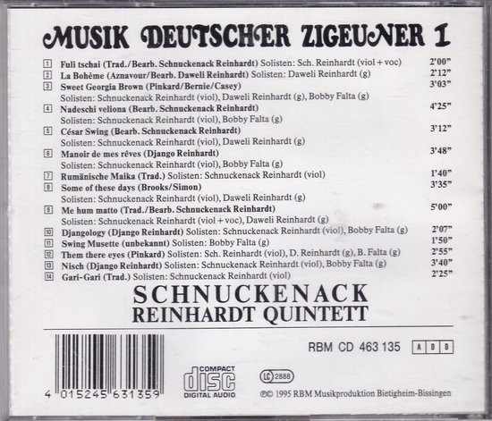 Musik Deutscher Zigeuner 1 - Reinhardt Quintett o.l.v. Schnuckenack ...