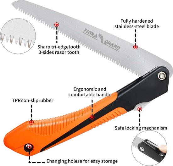 Klapzaag voor vers hout, grove vertanding, inklapbare handzaag ...