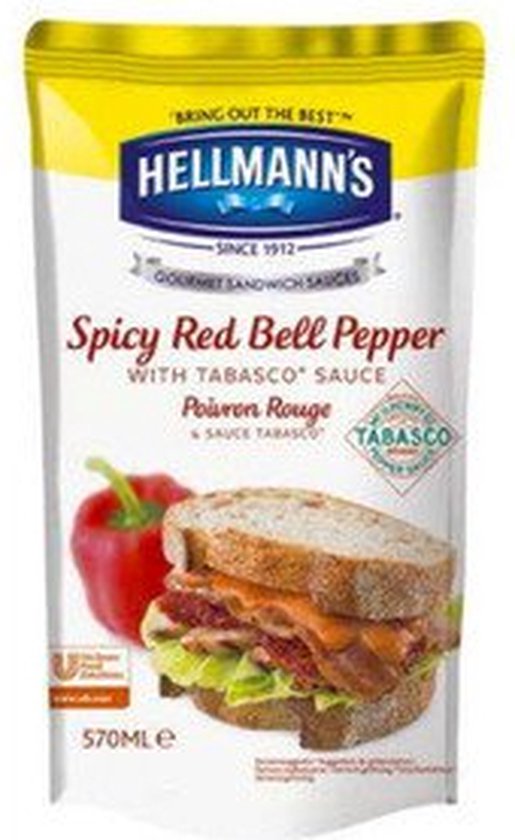 Hellmann's - Sandwich Saus Pittige Rode Paprika - 5x 570ml | bol