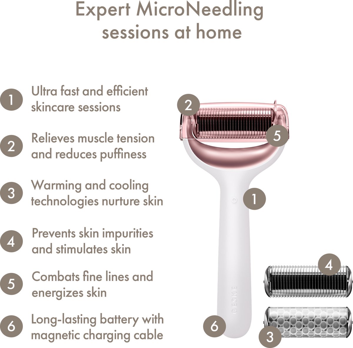 GESKE | SmartAppGuided™ MicroNeedle Face & Body Roller | 8 in 1 ...