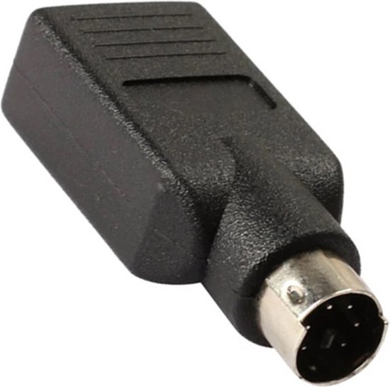 PS/2 Adapter - PS/2 MiniDin 6-pins male naar USB A female - Zwart - Per ...