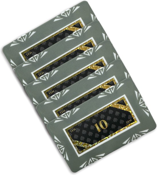 Diamond poker plaque - poker chip - poker - plakkaat - waarde 10 (5 ...