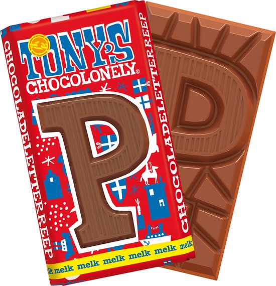 Tony's Chocolonely Chocolade Letter P - Melkchocolade Chocoladeletter ...