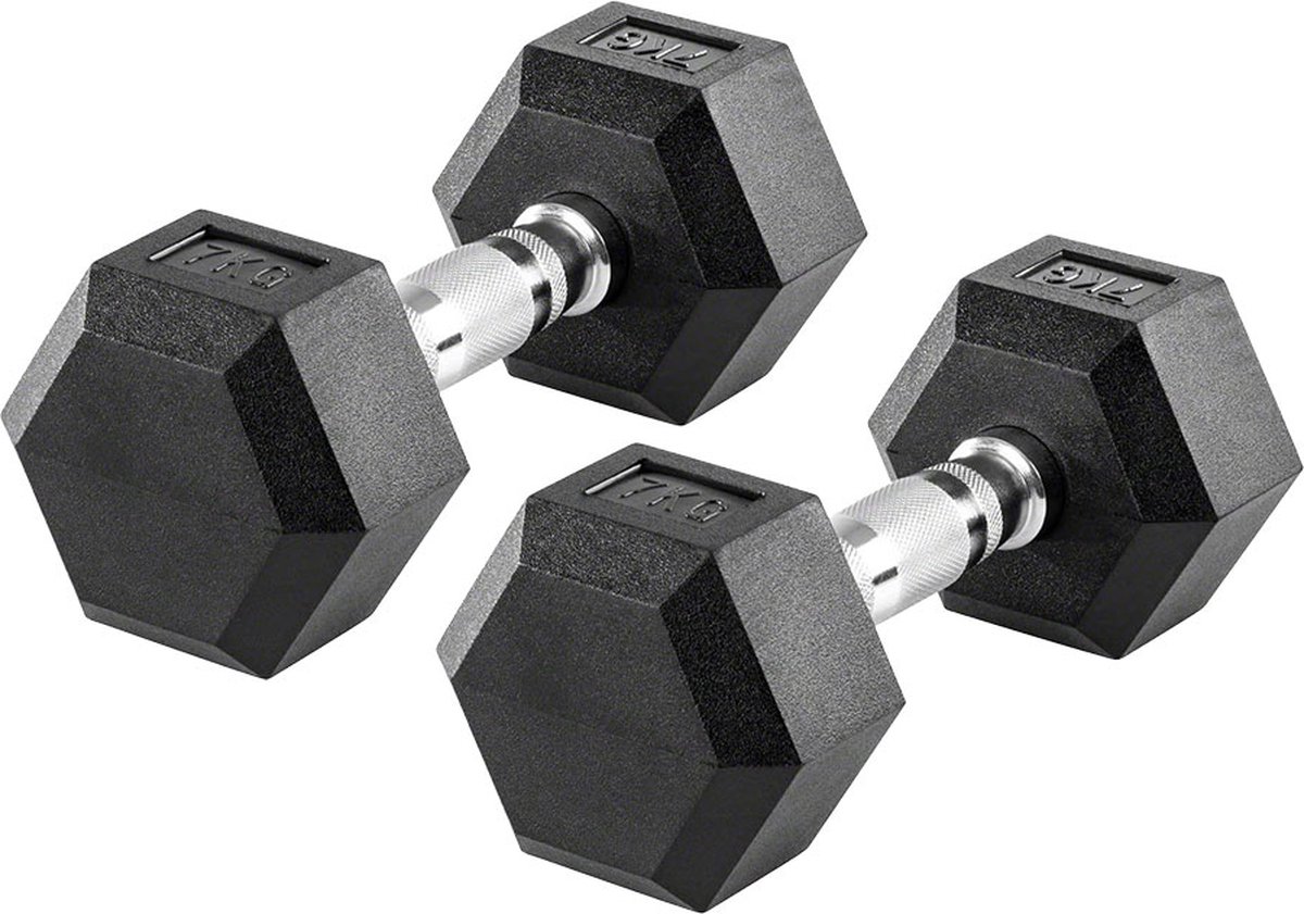 SET of 2 x 7 KG Hexagon Dumbbell KRAKEN | Stabiele Zeshoekige Vorm ...