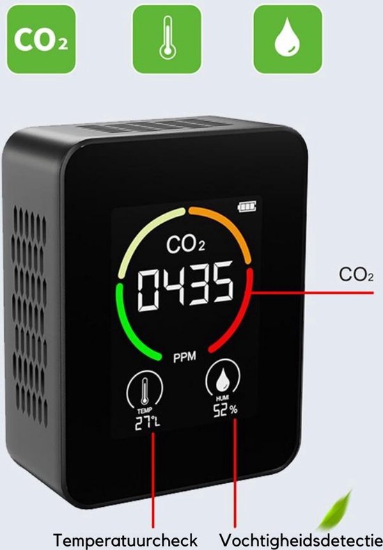 Co2 meter 3 in 1 - Hygrometer - Hygrometer binnen ...