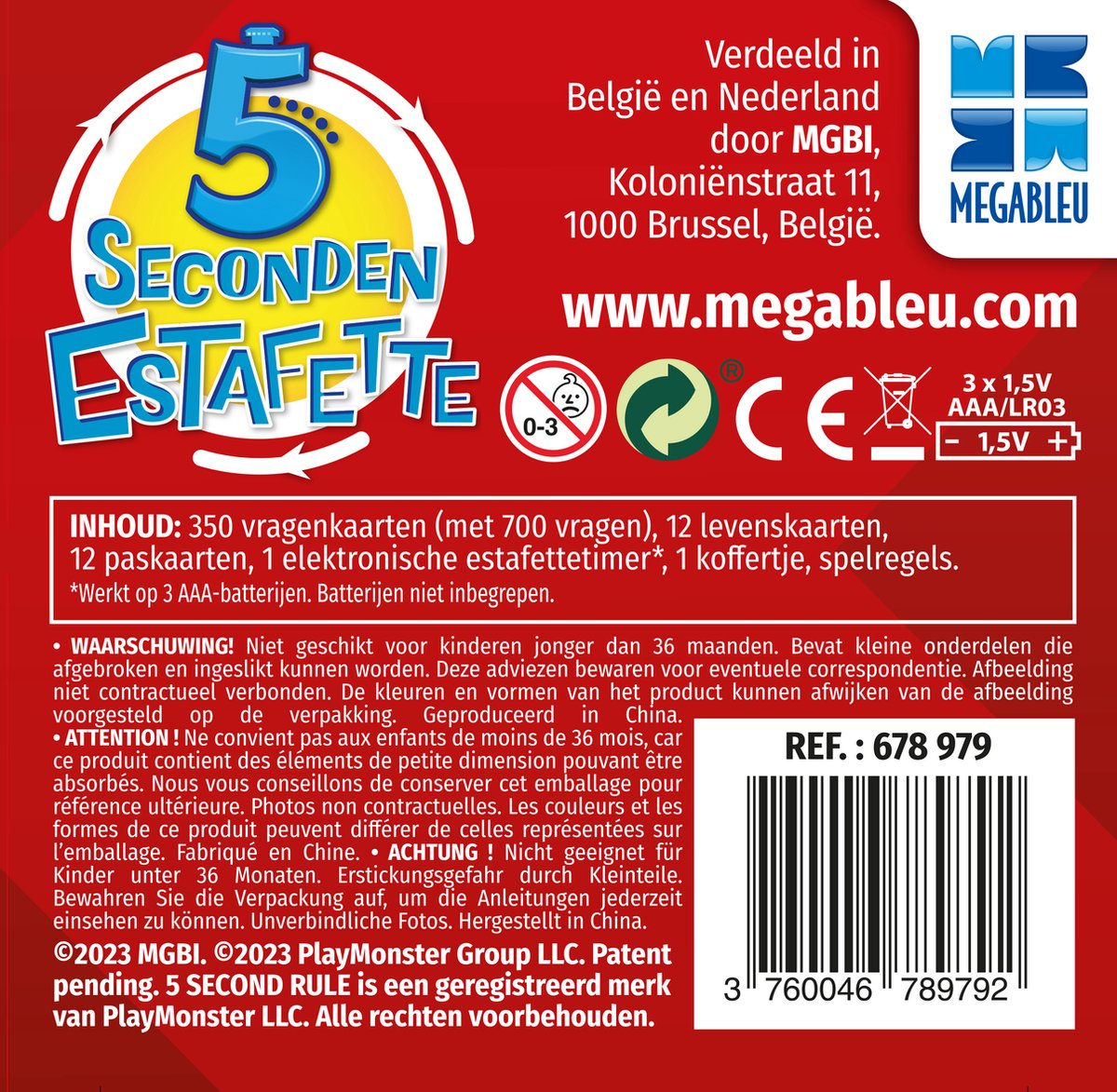 5 Seconden Estafette - Gezelschapsspel voor Familie - met de ...