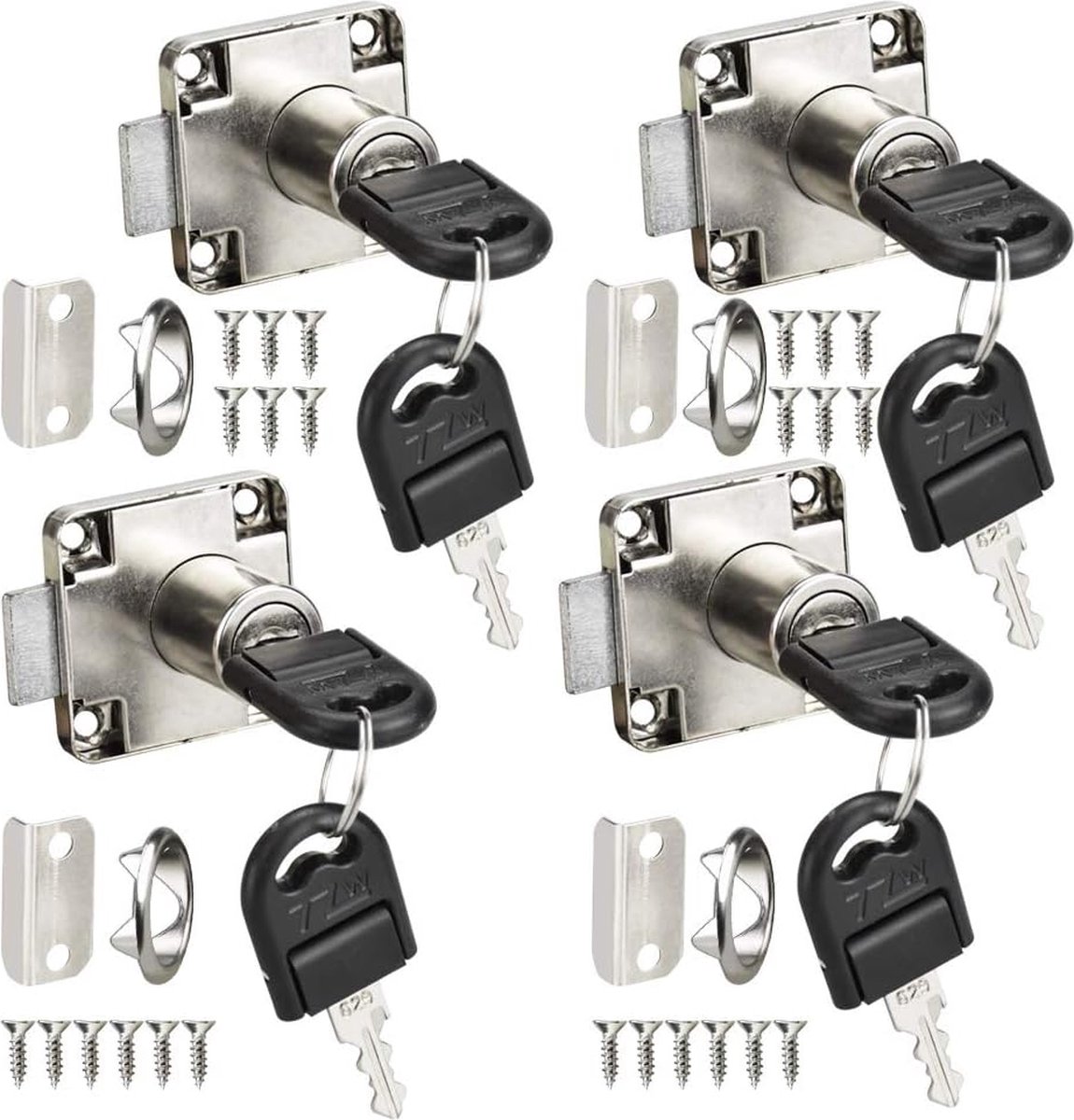 4 stuks kastslot, meubelslot, brievenbusslot, schroefslot met sleutel ...