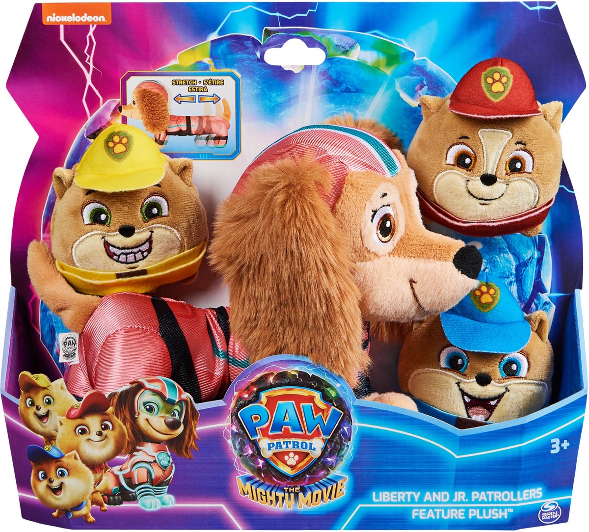 PAW Patrol The Mighty Movie - Liberty-knuffel met drie Junior Patroller ...