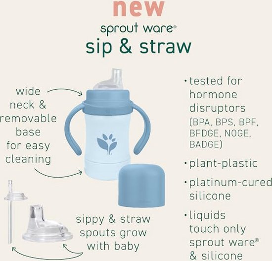 green sprouts® sprout ware® plant-plastic drinkbeker met tuit en rietje ...