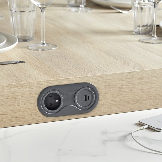Inbouw stopcontact infini zwart stopcontact + usb A/C lader | bol