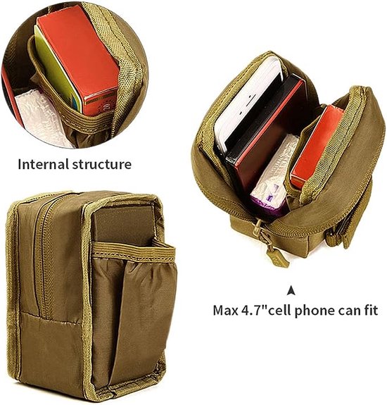 Kleine Molle-tas, tactische telefoontas, waterdicht, EHBO-tas, buidel ...