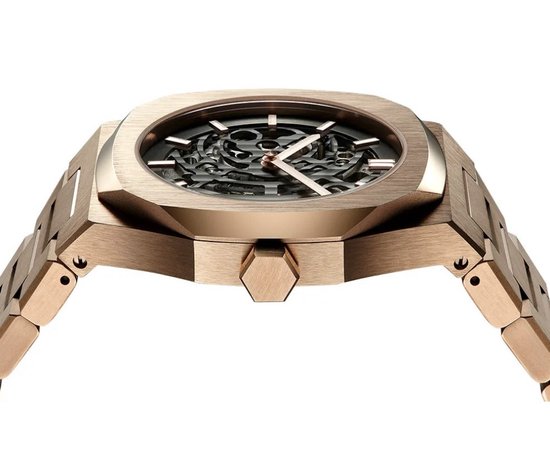 Hexagon Skeleton Horloge Rose | Waterafstotend | Cadeau Giftbox | Rose ...