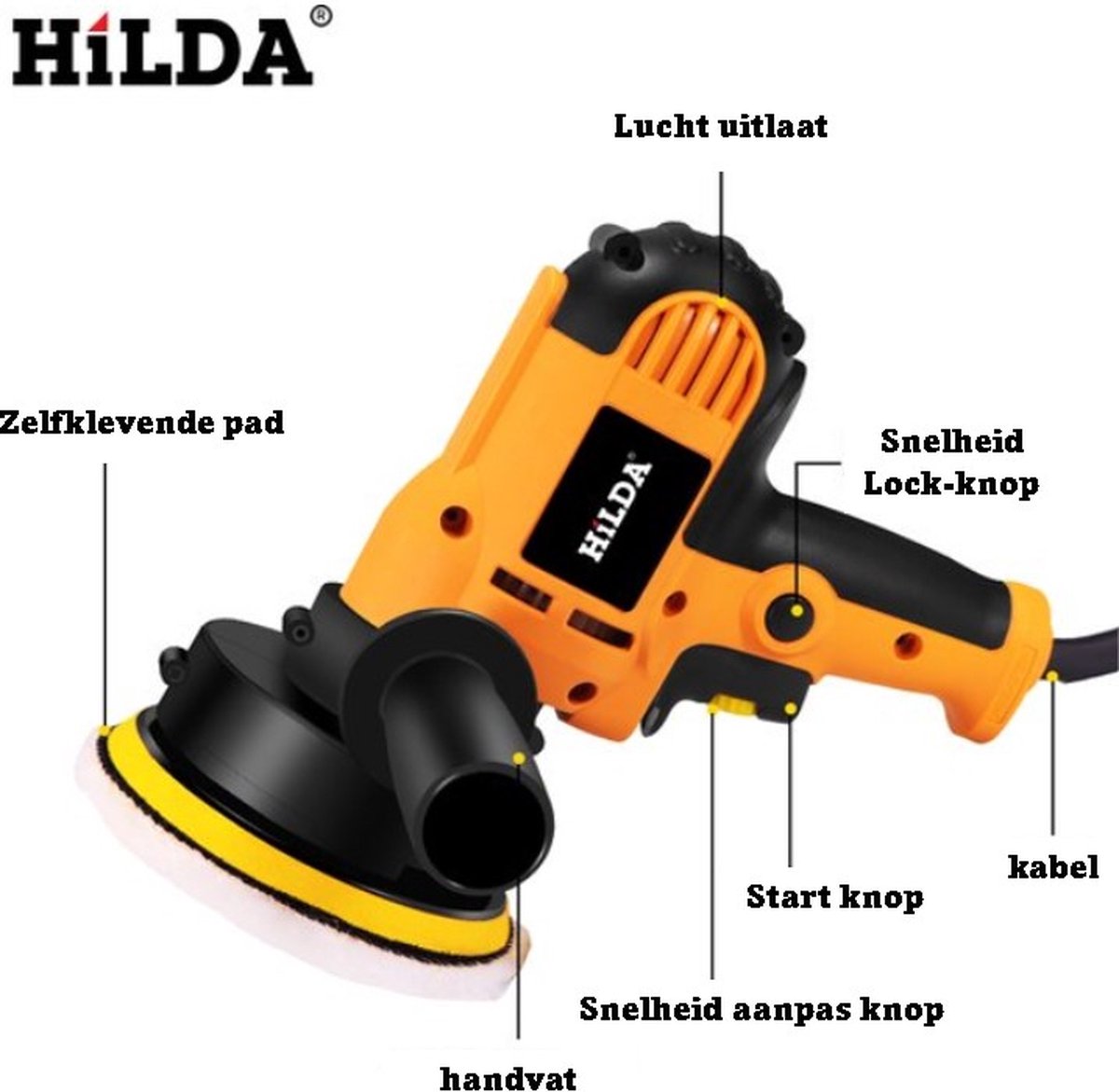 Hilda® Professionele Polijstmachine | Polijstmachine Auto | Elektrische ...