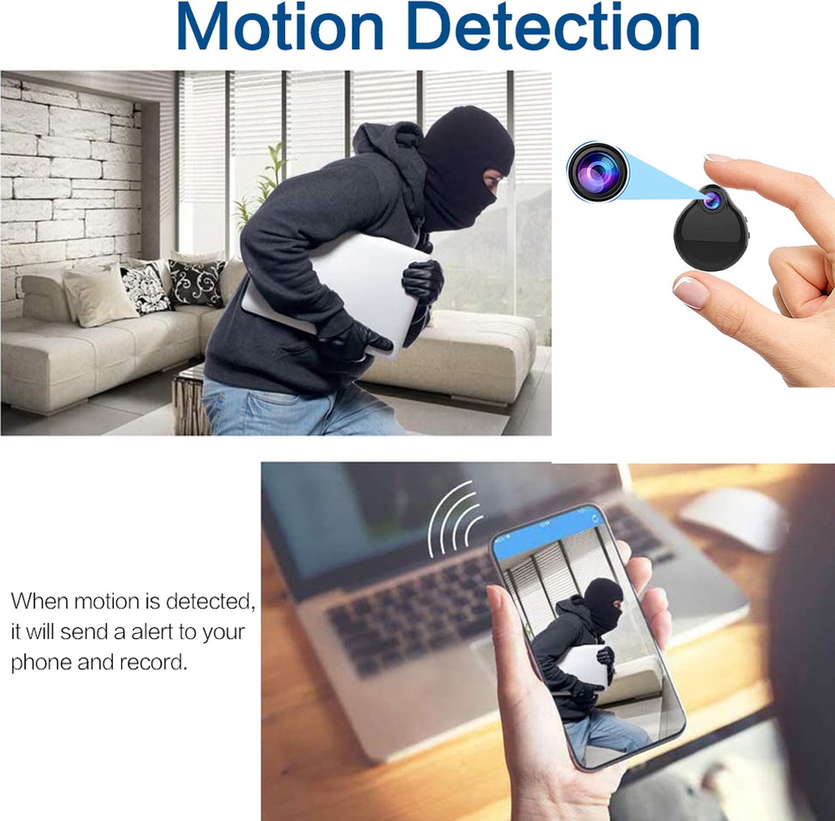 Mini Spy Camera - Draagbare Wifi Beveiliging Camera - 1080P - Ketting ...