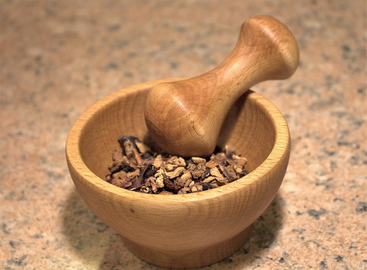 Vijzel met stamper hout - houten vijzel en stamper set - houten vijzel ...