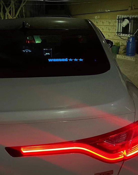 Auto Raam WANTED LED Lichten - GTA 5 Star LED Neon Auto Sticker - Auto ...