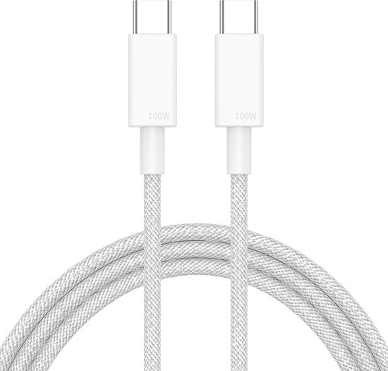 USB-C oplader kabel - 100W snelladen - USB-C (male) naar USB-C (male ...