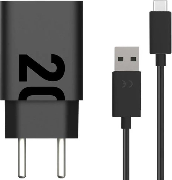 Motorola Turbo Power 20W USB-C Adapter + Laadkabel - Zwart | bol