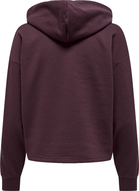 Only Play Comfort Ls Brush Hood Sweater In De Kleur Bordeaux