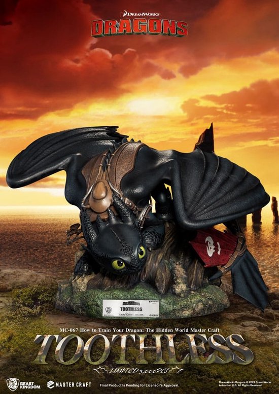 How To Train Your Dragon Master Craft Statue Toothless 24 cm | bol