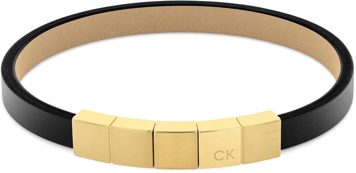 Calvin Klein CJ35000491 Heren Armband - Sieraad - Leer - Zwart - 8 mm ...