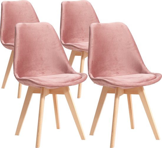 Eetkamerstoel Set van 4 - Eetkamerstoelen Set - 4 Stuks - Stoelen Set ...