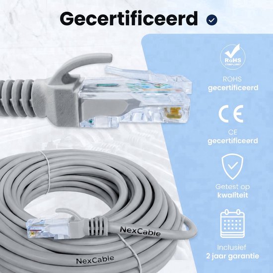 NexCable Premium Internetkabel 20 meter - CAT6 UTP Ethernet kabel RJ45 ...