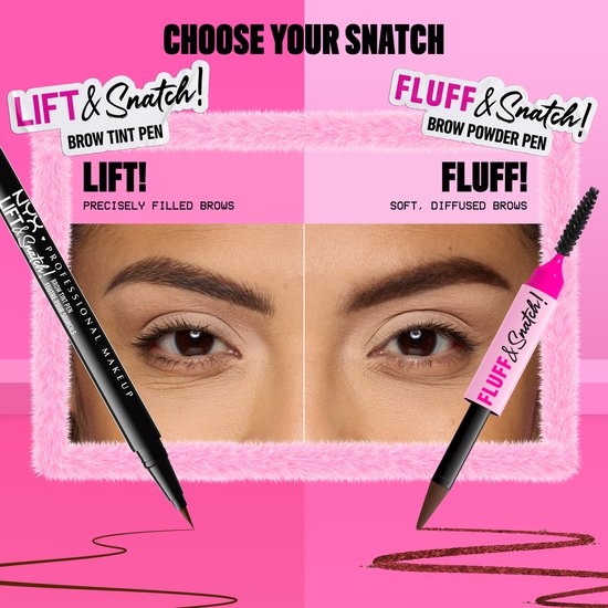 NYX Professional Make Up Fluff & Snatch! Brow Powder Pen - Blijft tot ...