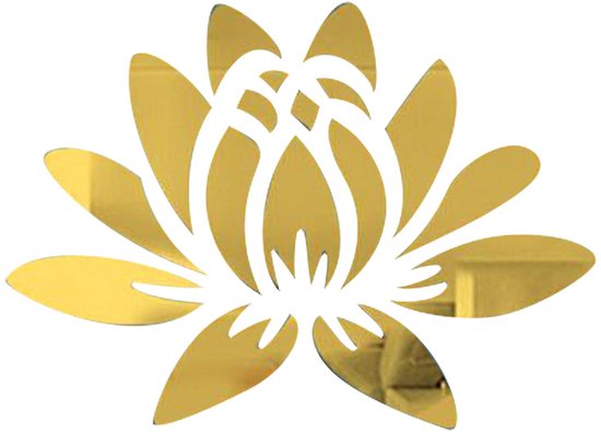 Allecto - 3D Acryl Spiegel Muursticker - Lotus Bloem - Zelfklevend en ...