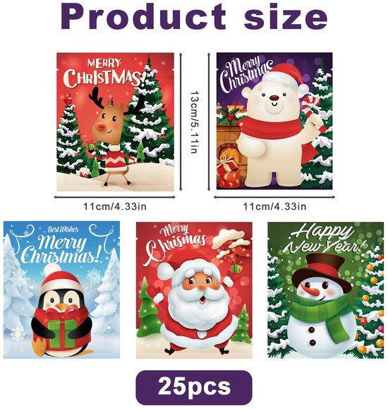 Allecto - Koekjeszakjes - Kerstmis - Duurzaam - Meerkleurig - Snack ...