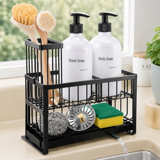 BOTC Gootsteen organizer - 2 laags Vaatdoekhouder Organizer - Aanrecht ...