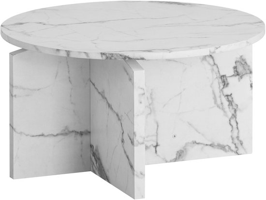 Moderne salontafel - ronde tafel - marmeren look - Anti -slipontwerp ...